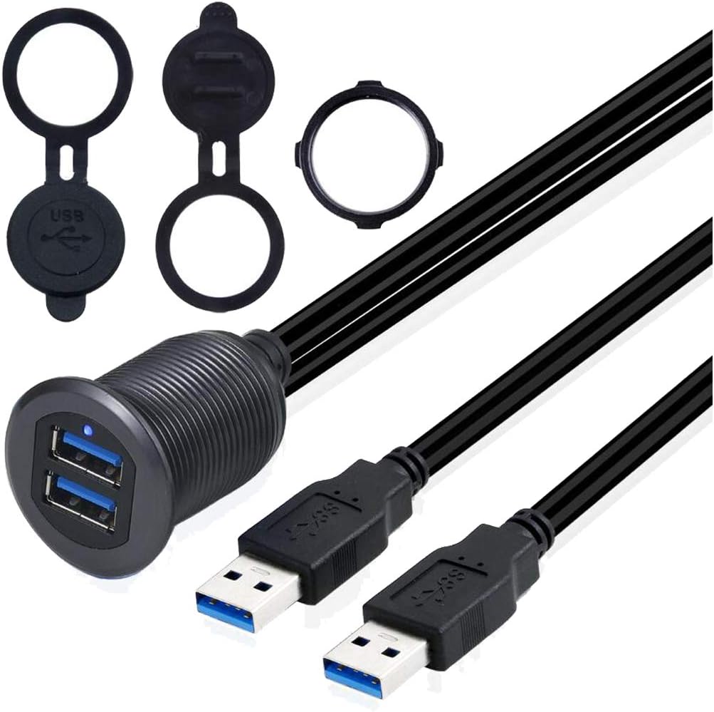 Amazon.com: Kework 3.3ft Dual Ports USB 3.0 Flush Mount Cable, USB 2 ...