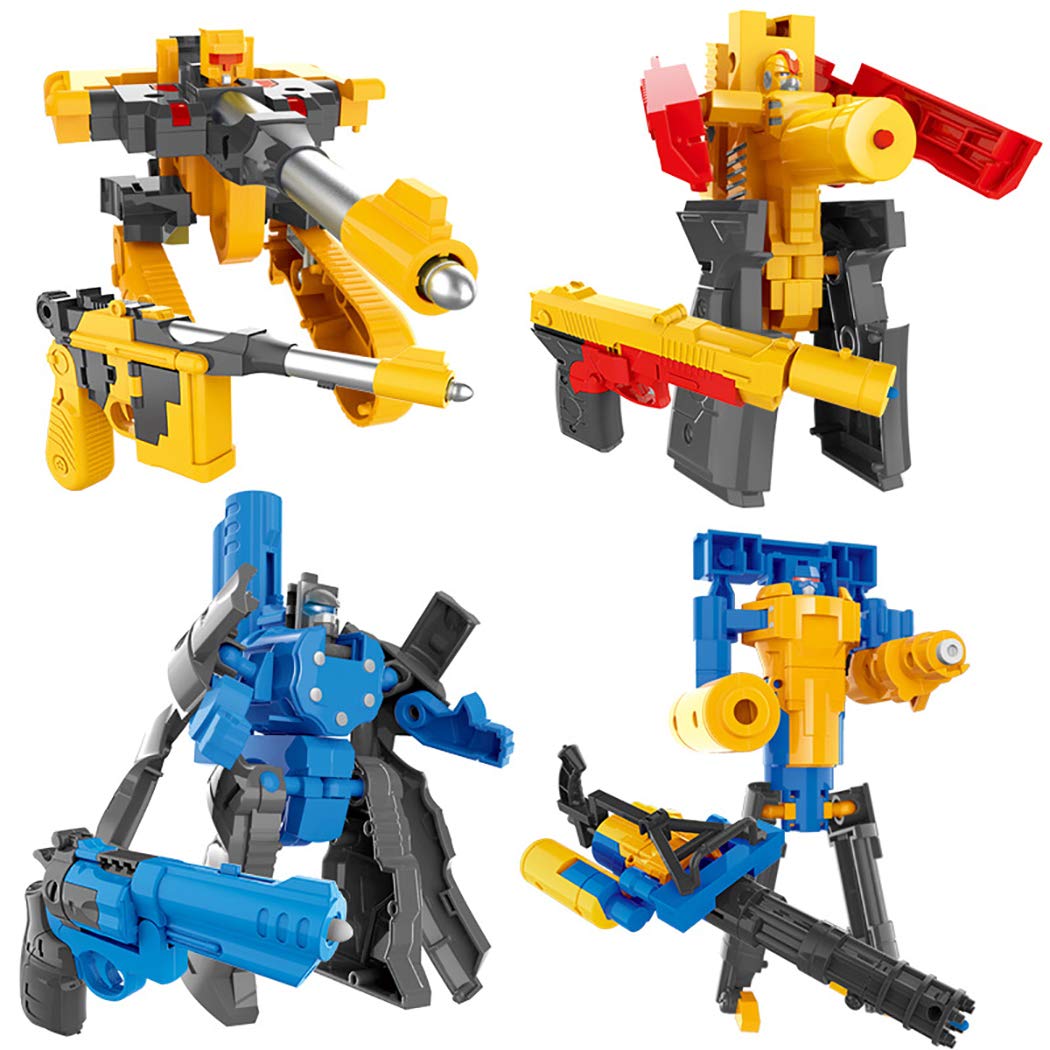 Anjetan 4 Sets Transforming Robot Toy Creative DIY Robot Transformer ...