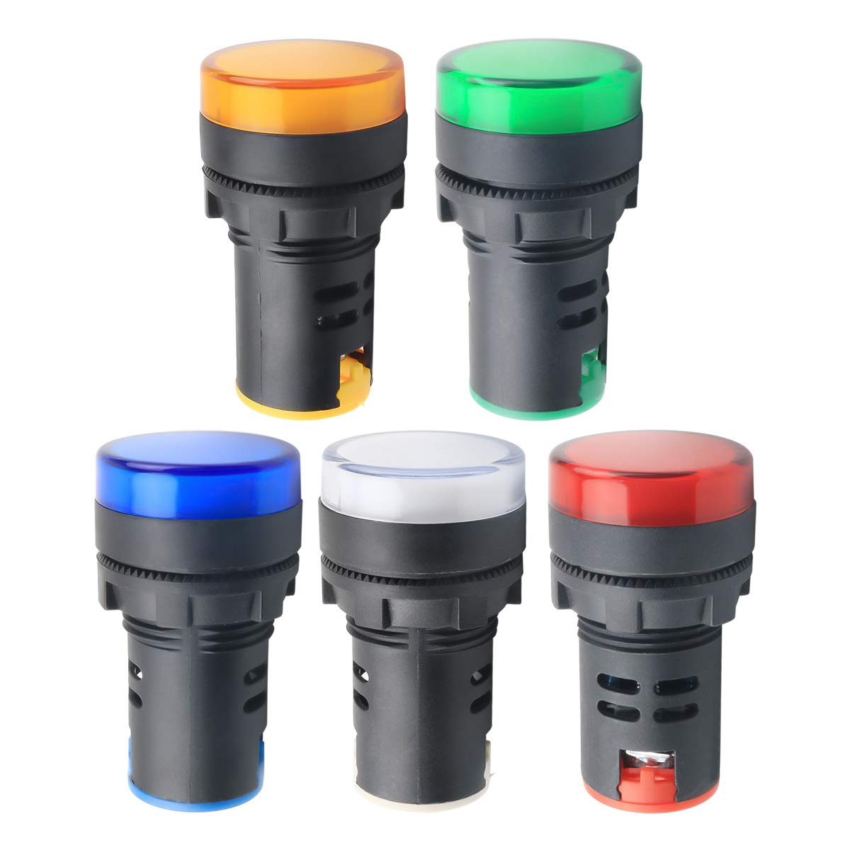 Snapklik.com : 10Pcs Indicator Light AC/DC 24V, 22mm Panel Mount, For ...
