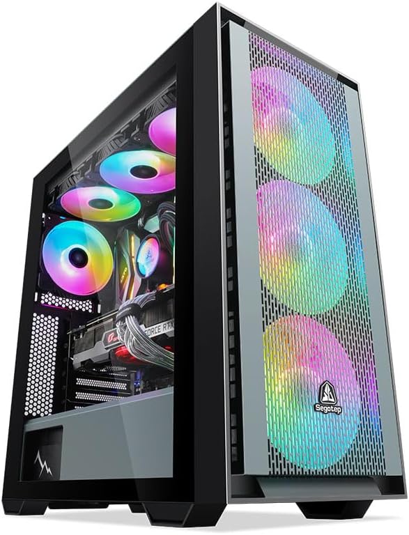 Amazon.com: SEGOTEP Gank 360 - EATX/ATX Gaming Desktop Case Front-Mesh ...