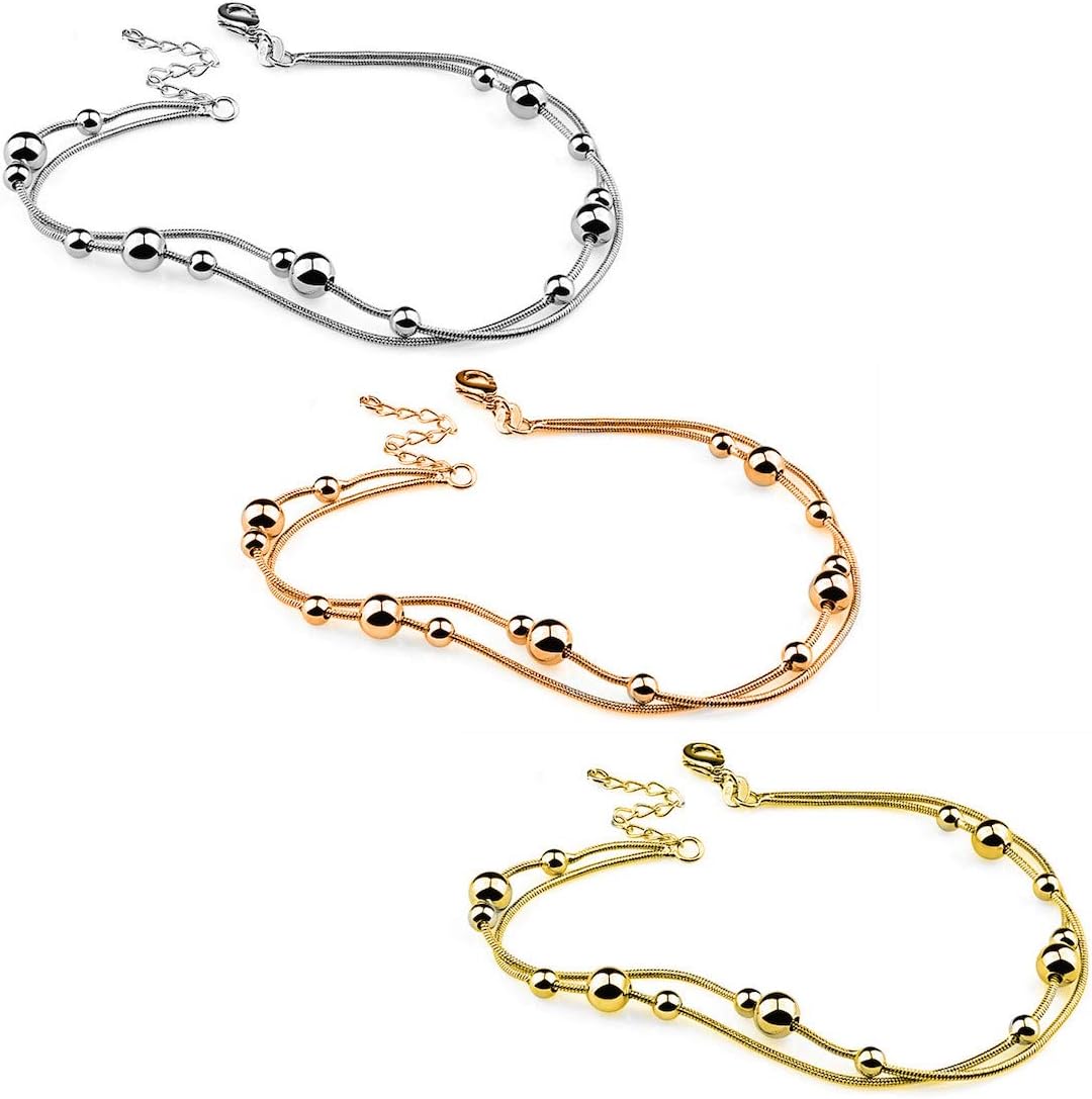 Kim Johanson Damen Fußkettchen Set *Dream* aus Edelstahl in Silber ...