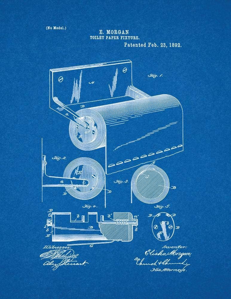 Amazon.com: Toilet Paper Holder Patent Print Blueprint (8.5" x 11 ...