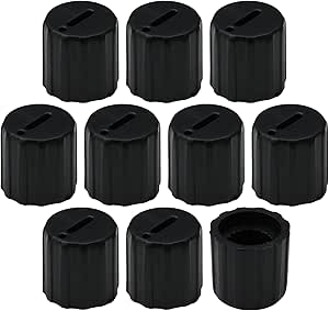6mm Splined Hole Small Black Slot Top Control Knobs with Dot Position ...