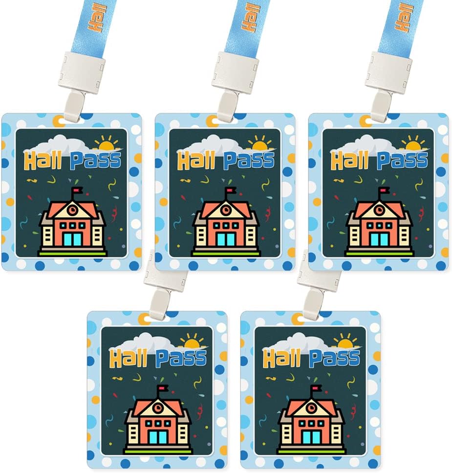 Amazon.com: Hall Pass Lanyards with Card Passes, Unbreakable School ...