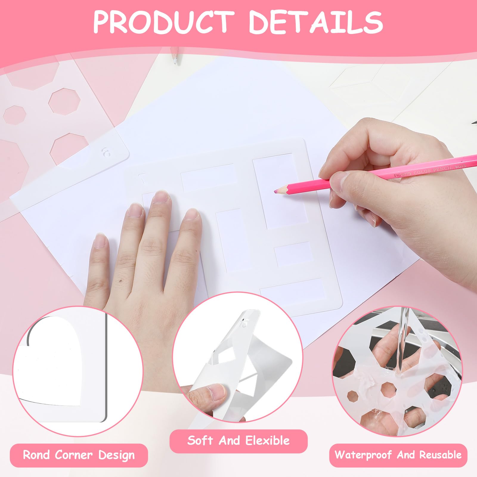 16 Geometric Shape Stencils For Kids | Reusable Drawing Templates | Art ...