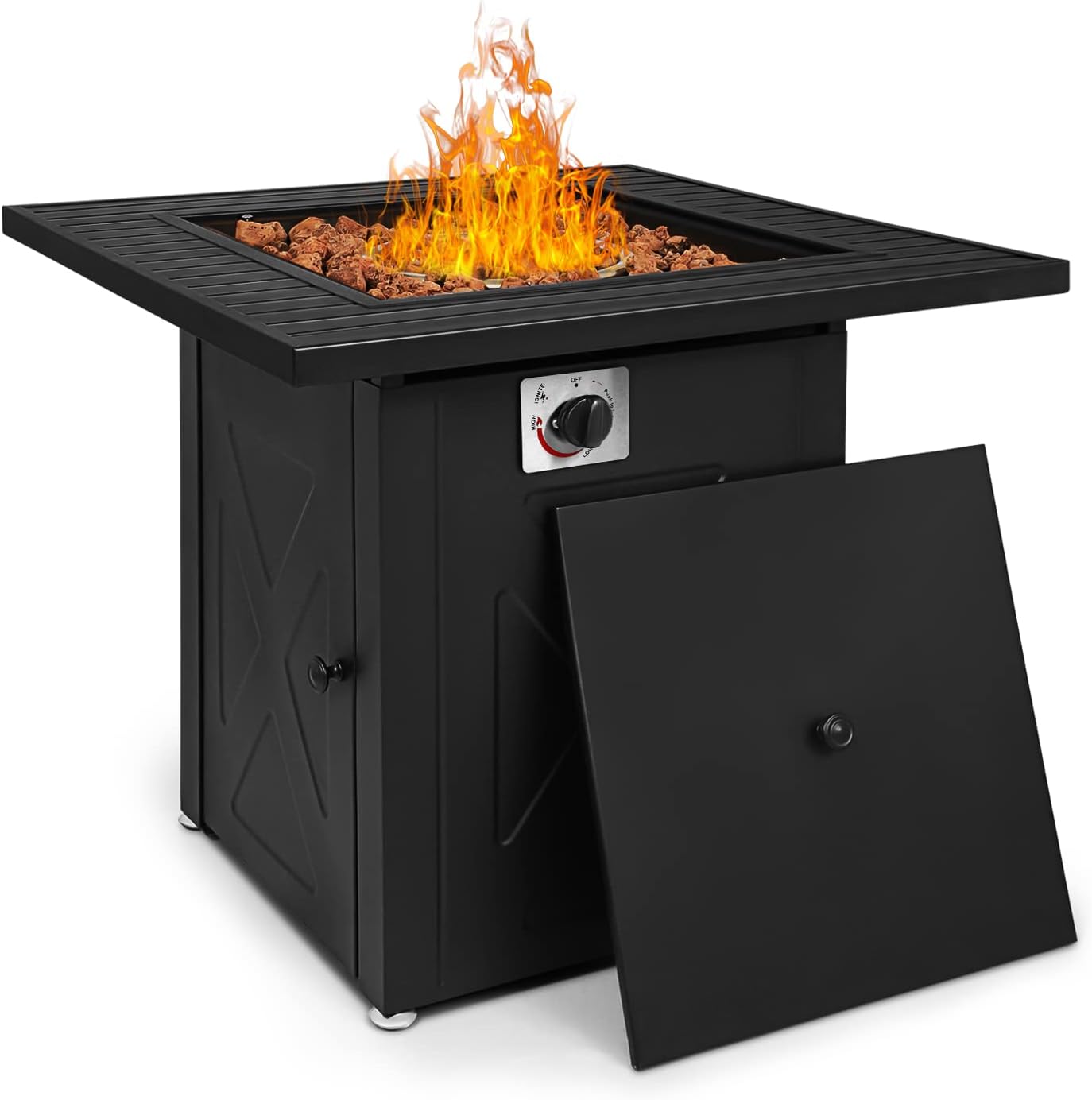 Amazon.com: MoNiBloom 28 in Square Propane Fire Pits Table, 50000 BTU Outside Dinning Propane ...