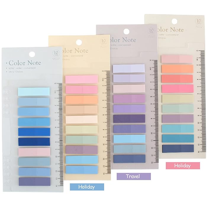 Buy 800 Pcs Sticky Index Tabs, 4 Sheets Morandi Page Markers, Writable ...