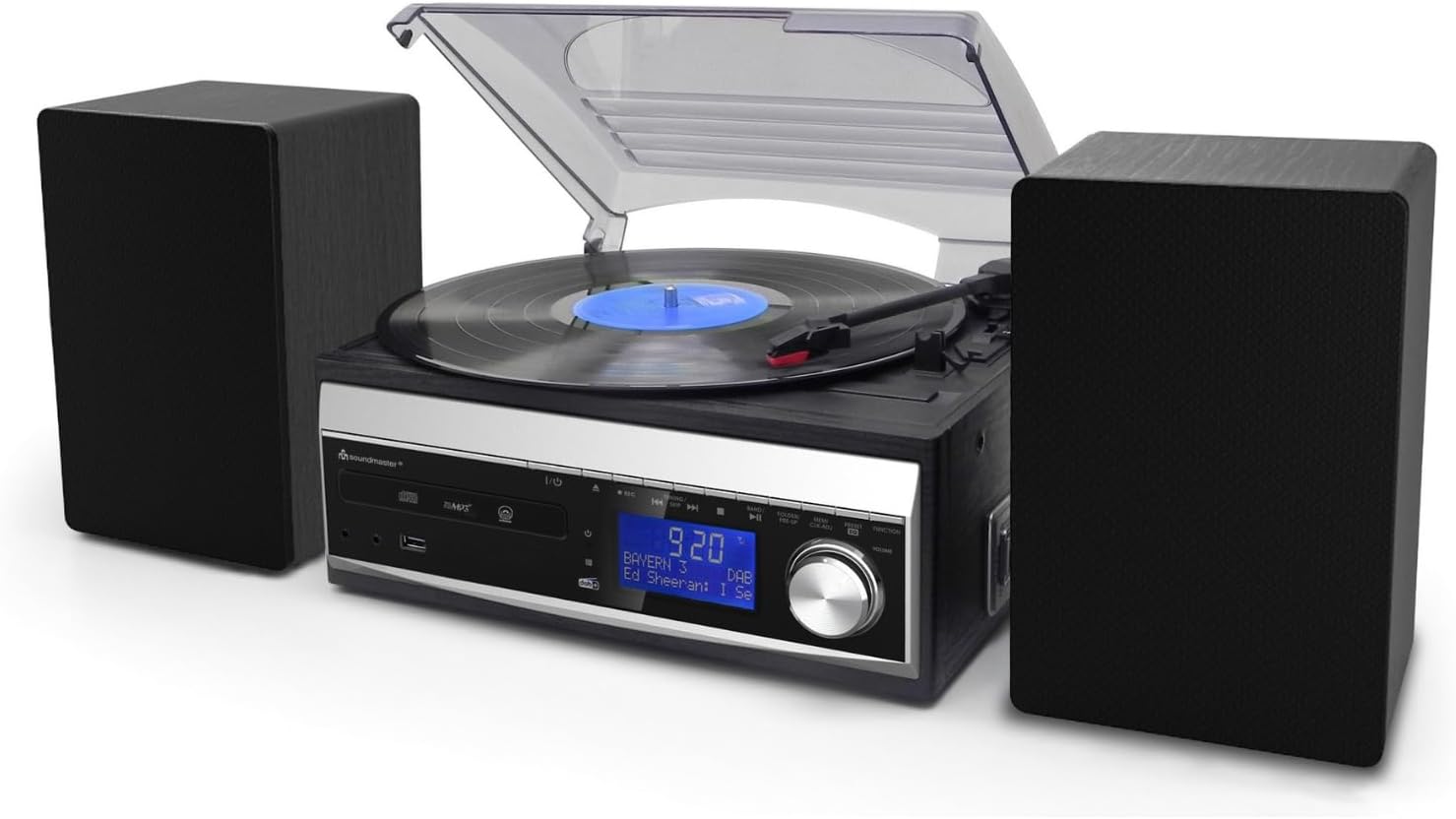 Soundmaster MCD1820SW DAB FM Music Centre CD Turntable USB SD Encoding ...