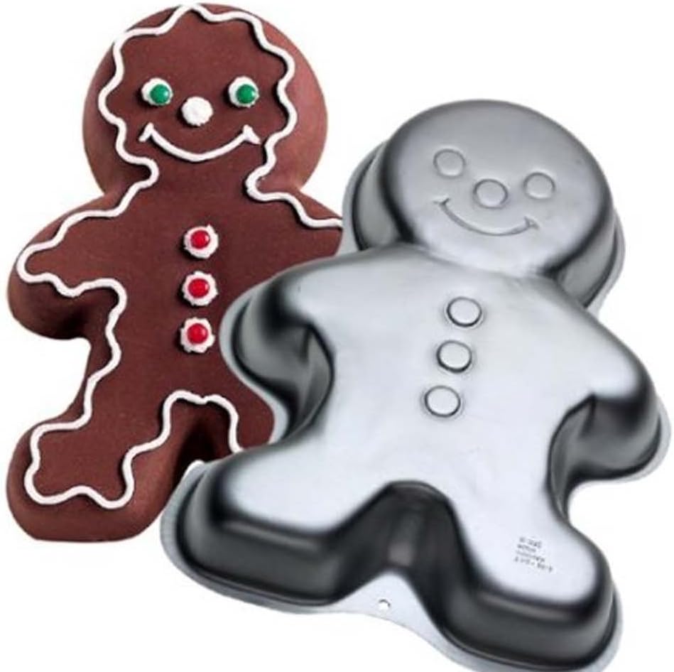 Amazon.com: Wilton Aluminum Gingerbread Boy Pan: Novelty Cake Pans ...