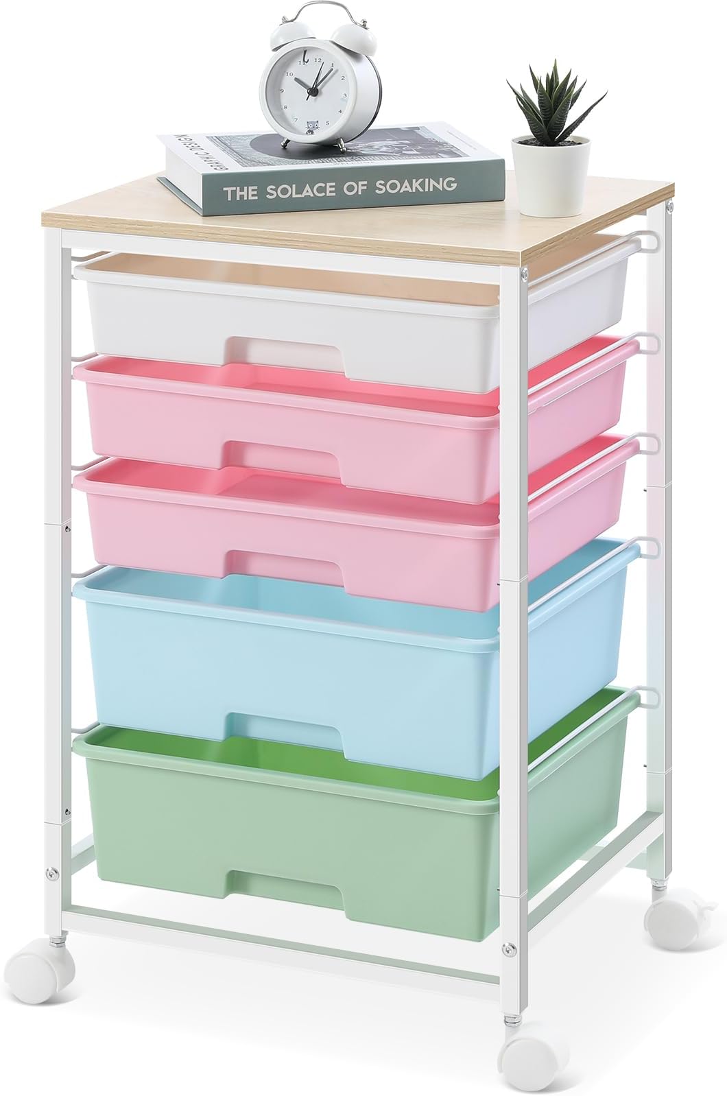 Amazon.com: Rolling Craft Cart with Drawer, Utility Craft Storage Cart ...