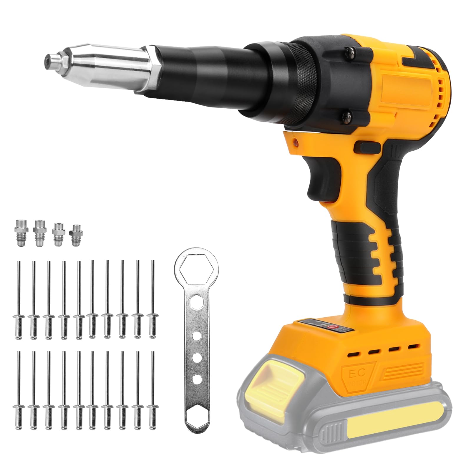 Cordless Rivet Gun Compatible with Dewalt 20V Battery, Brushless ...