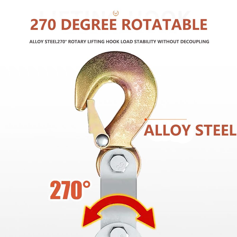 Snapklik.com : 4000LB 65 Feet Rope Hoist Pulley Heavy Duty 2 Ton Manual ...