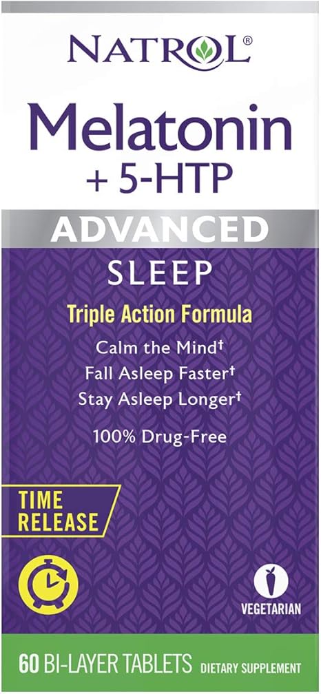 Amazon.com: Natrol Melatonin + 5 HTP Advanced Sleep Time Release Bi ...