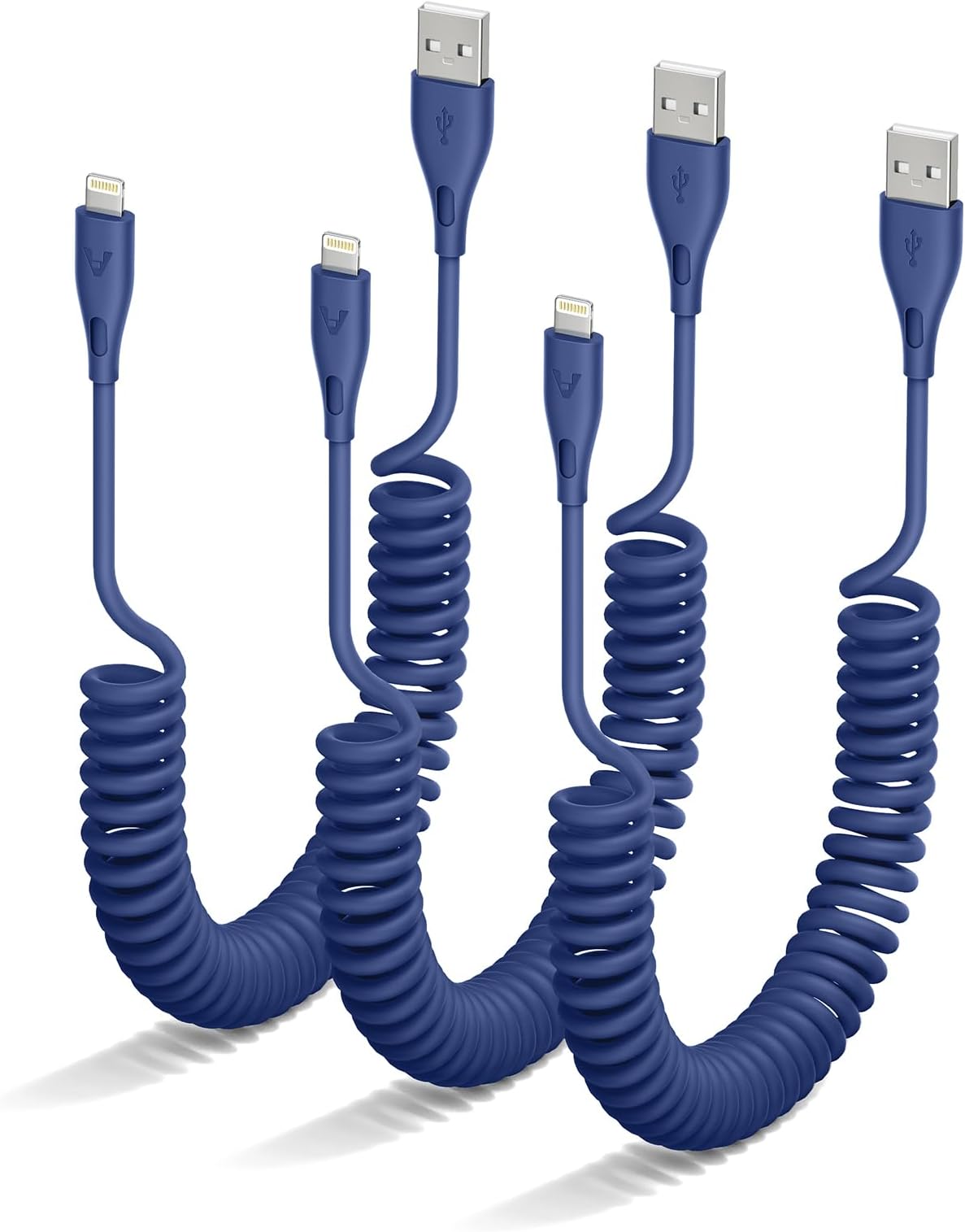 Amazon.com: 2 Pack Coiled Lightning Cable 3ft, iPhone Charger Cable for ...