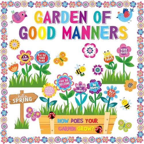 Amazon.com: Pajean 161 Pcs Spring Bulletin Board Decorations Spring ...