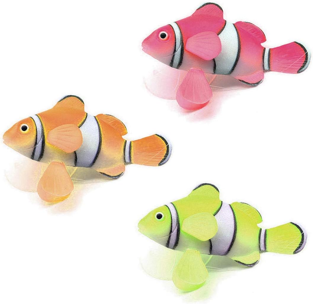 Amazon.com : COMOK 3Pcs Aquarium Decortion, Lifelike Glowing Silicone ...