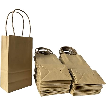 Amazon.com: Juvale 50 Pack Small Gift Bags with Handles, 6.2 x 3.5 x 2. ...