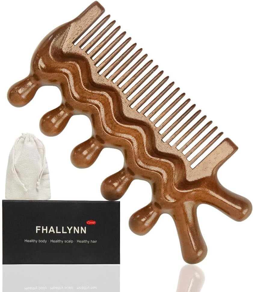 Amazon.com : 2 Pack Wooden Scalp Massage Comb, Carelax Wooden Wide ...