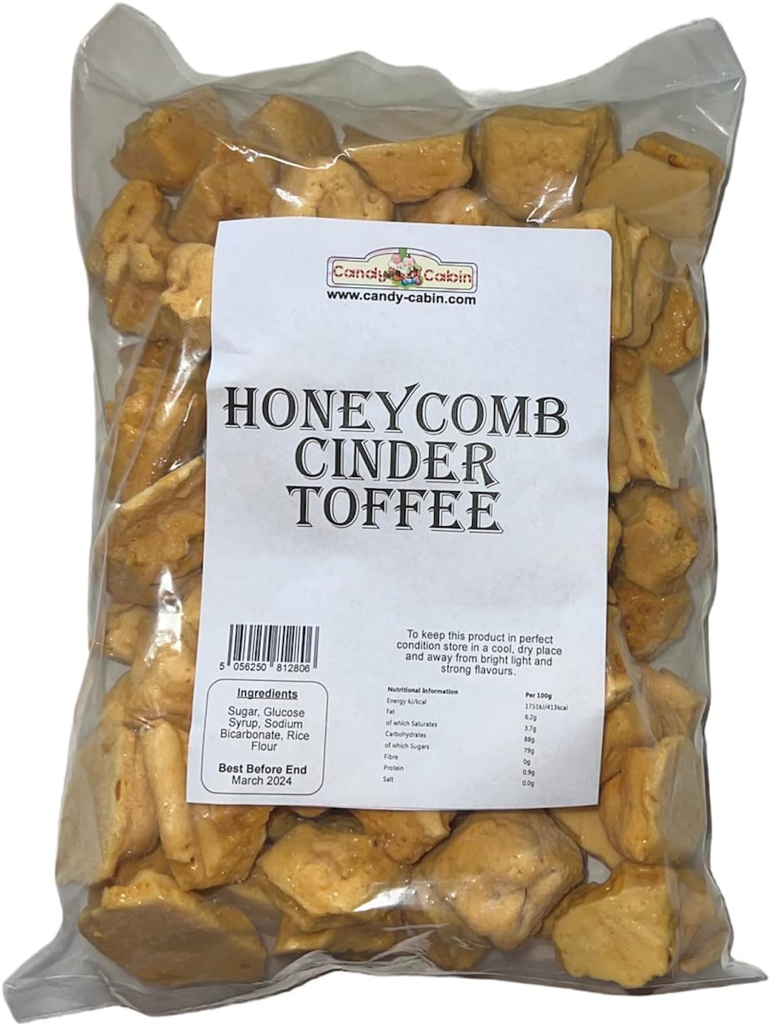 Honeycomb Cinder Toffee 500g Bag Traditional Retro Sweet Shop Candy ...
