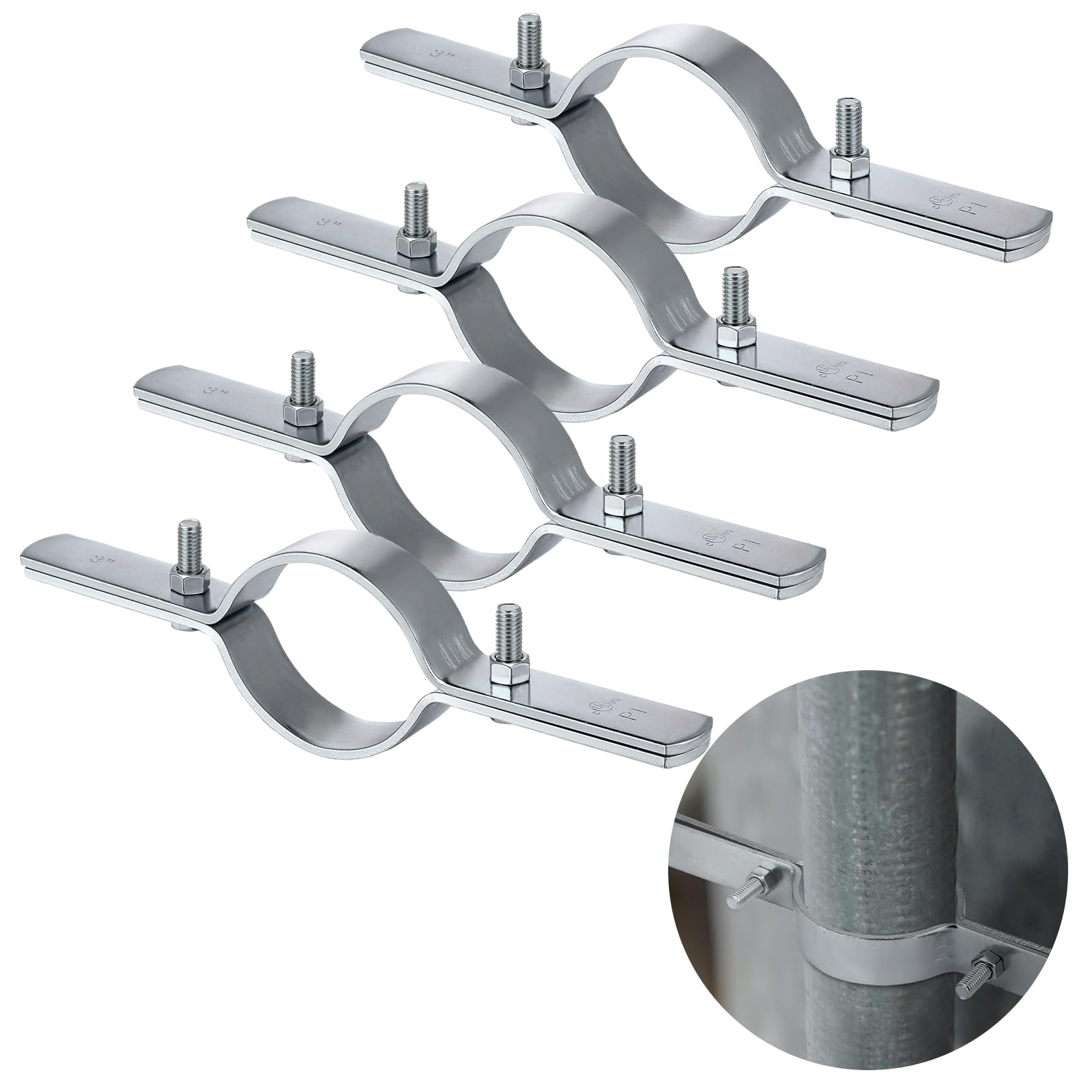 Bracket Clamp With Rubber Wall Mount Ceiling Mount Pipe Support Tube ...