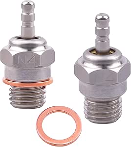 Amazon.com: CrazyHobby N4#4 NO.4 Glow Plug 70117 Medium Hot Spark Nitro Engine Parts for Traxxas ...