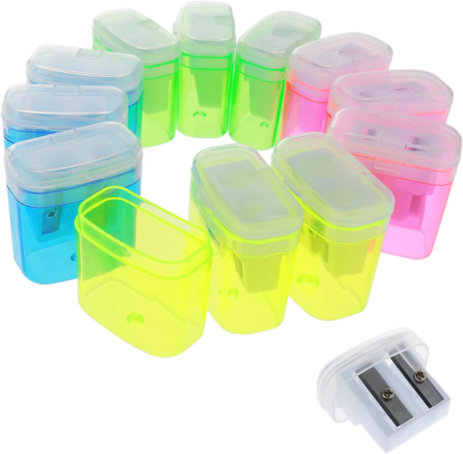 12Pcs Pencil Sharpener Set, Colored Pencil Sharpener Manual Mini Dual ...
