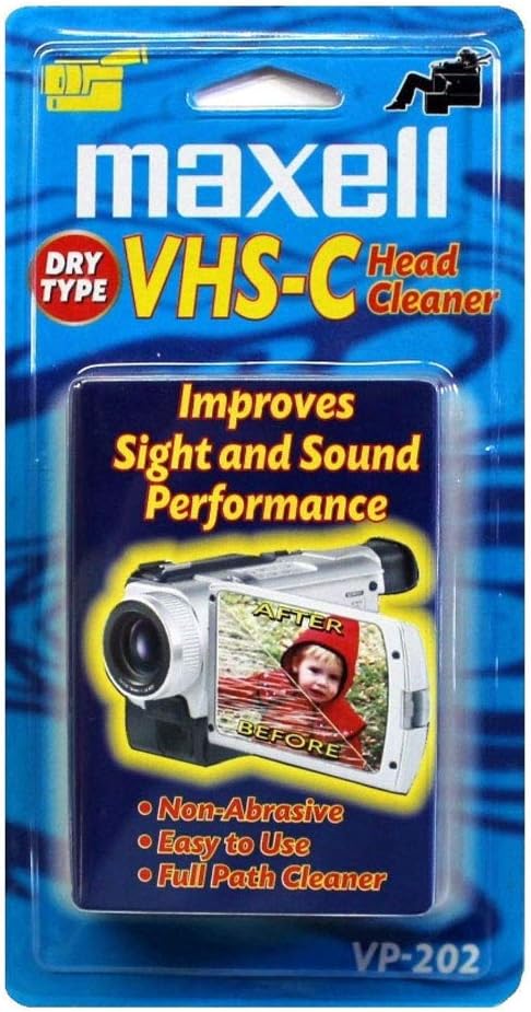 Amazon.com : Maxell VHS-C Dry Head Cleaner (VP-202) : Vhs Video Head ...