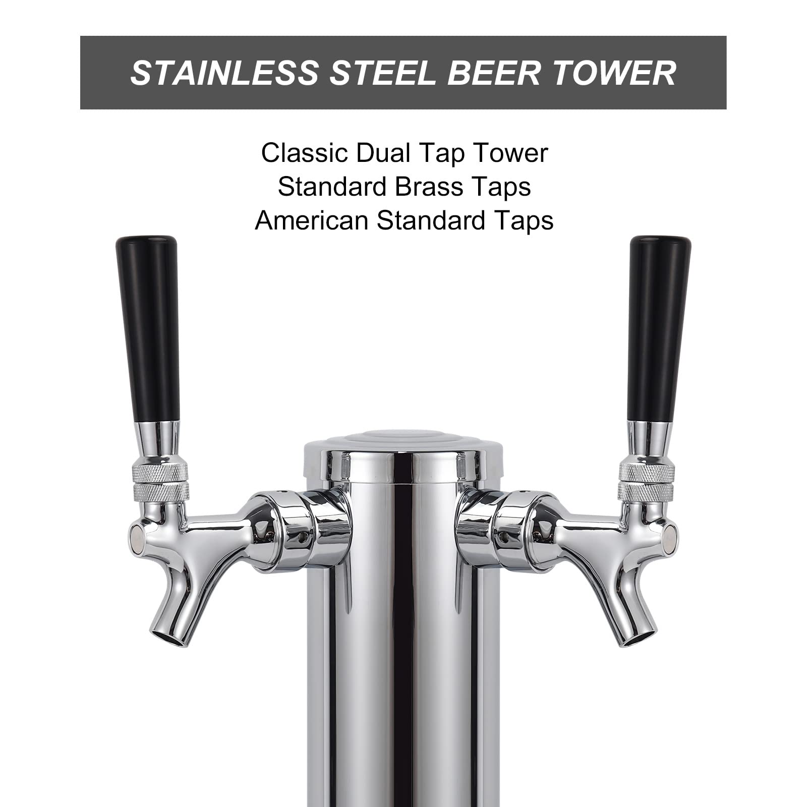 Snapklik.com : FERRODAY Kegerator Tower Dual Faucet Beer Tower Double ...