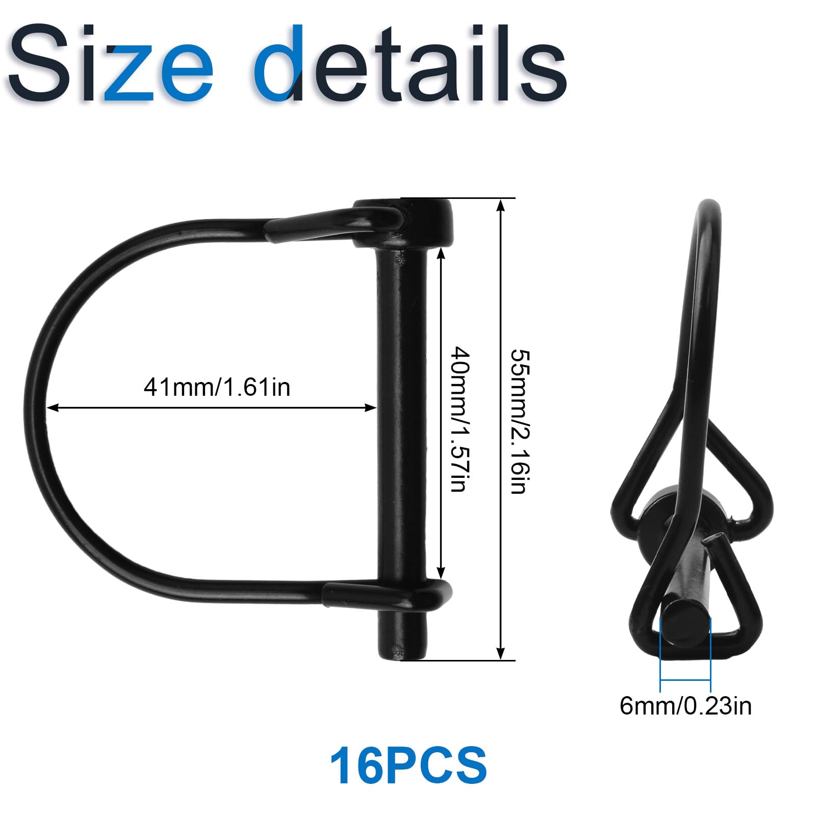 Snapklik.com : 16pcs Wire Lock Pin, 1/4" Heavy Duty Safety Coupler ...