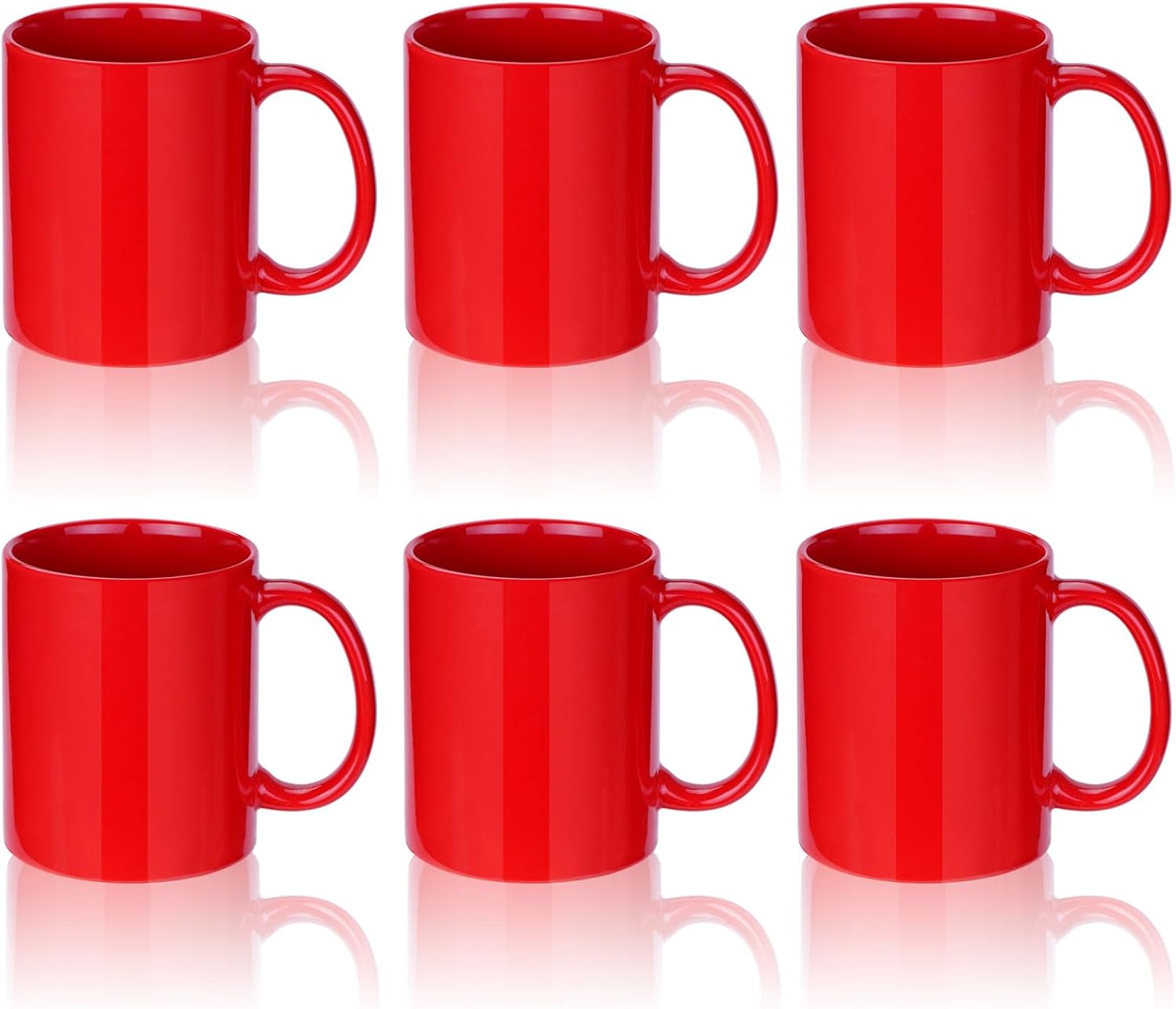 Amazon.com: HYFLQNUPE Mug Sets 12oz set of 6, Ceramic Cups with Handle ...