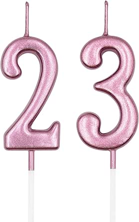 Amazon.com: 23rd & 32nd Birthday Candles, Rose Gold Number 23 32 Candle ...