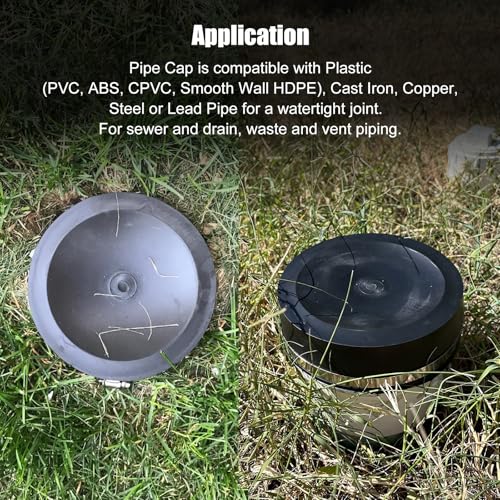 RULLINE 6 inch Flexible PVC Cap with Stainless Steel Clamps Sewer ...