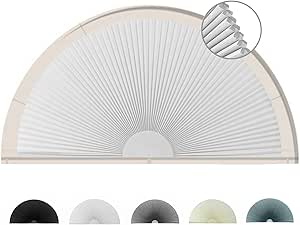 MALOKI Arch Window Shade Blackout Half Circle Cellular Shades No Drill Honeycomb Blinds for ...