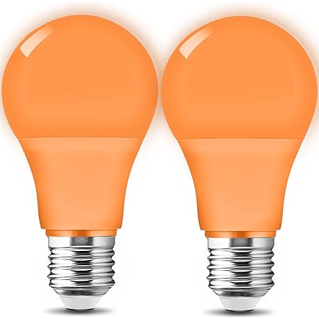 3 Pack A19 Filament LED Orange Light Bulbs – E26 Base 8W 75 Watt ...