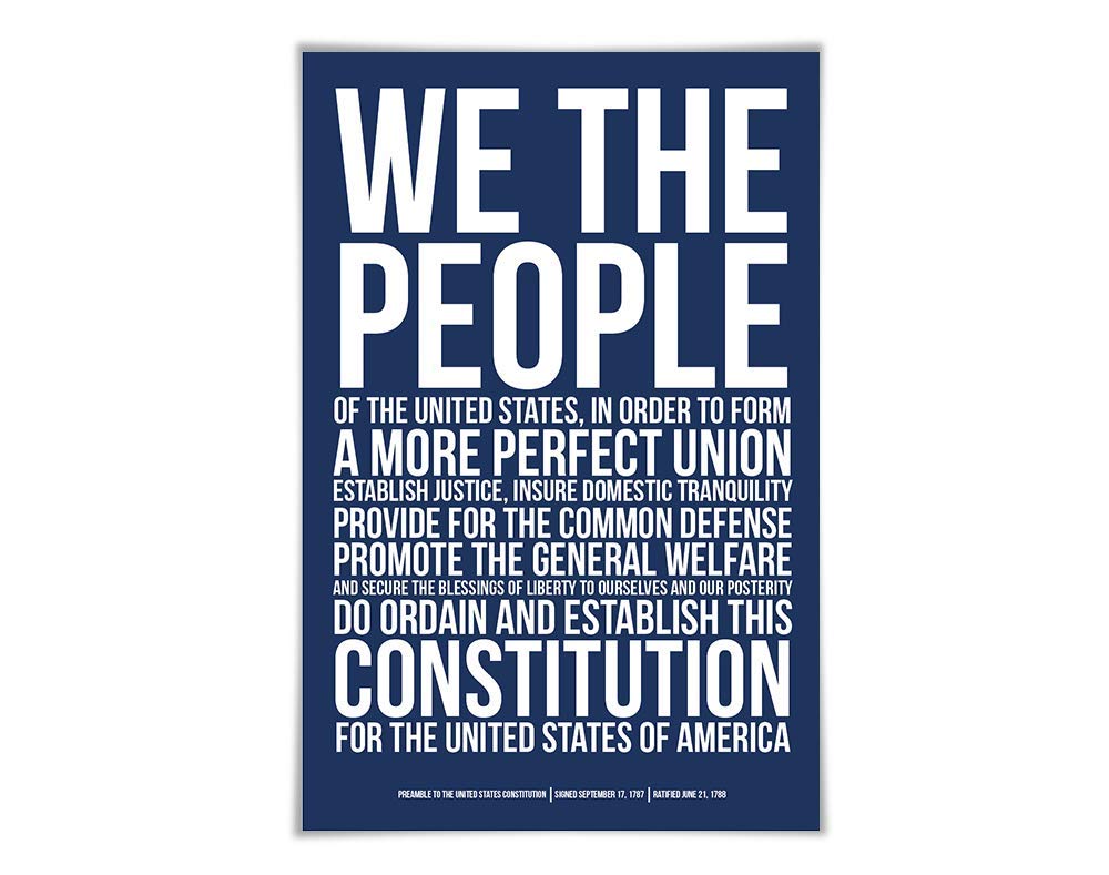 Amazon.com: Preamble to the US Constitution Art Print. 60 Colours/8 ...