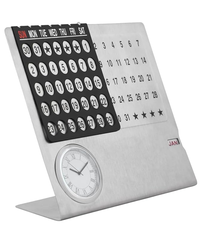 ZAHEPA Lifetime Table Calendar, Perpetual Calender, Permanent Desk ...