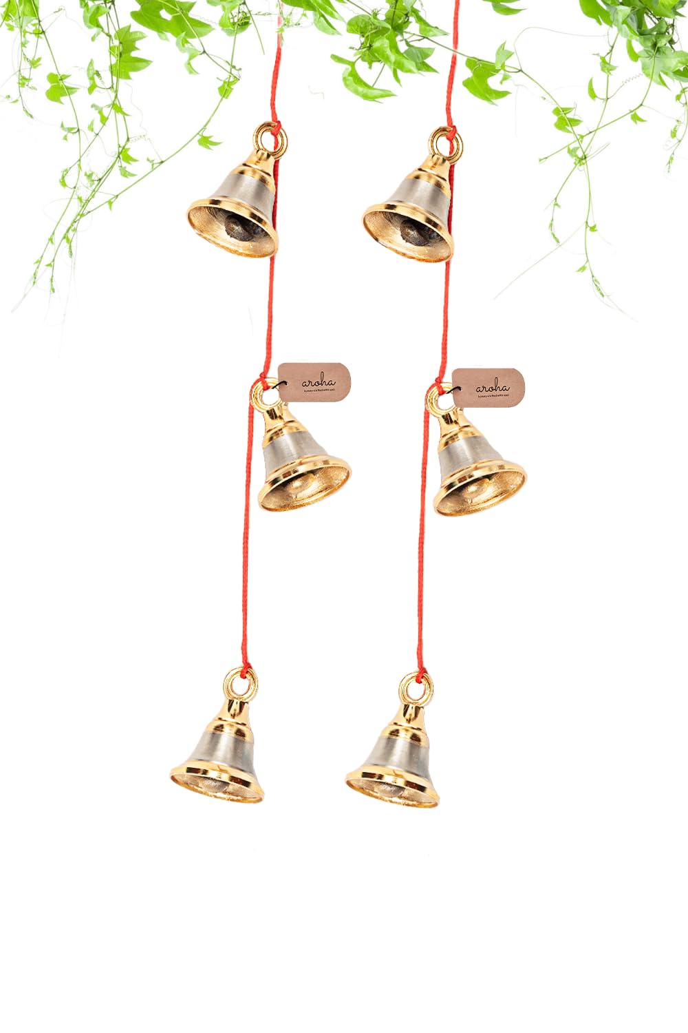 Aroha ® Pooja Mandir and Temple Decorative Hanging Bell with Silk ...