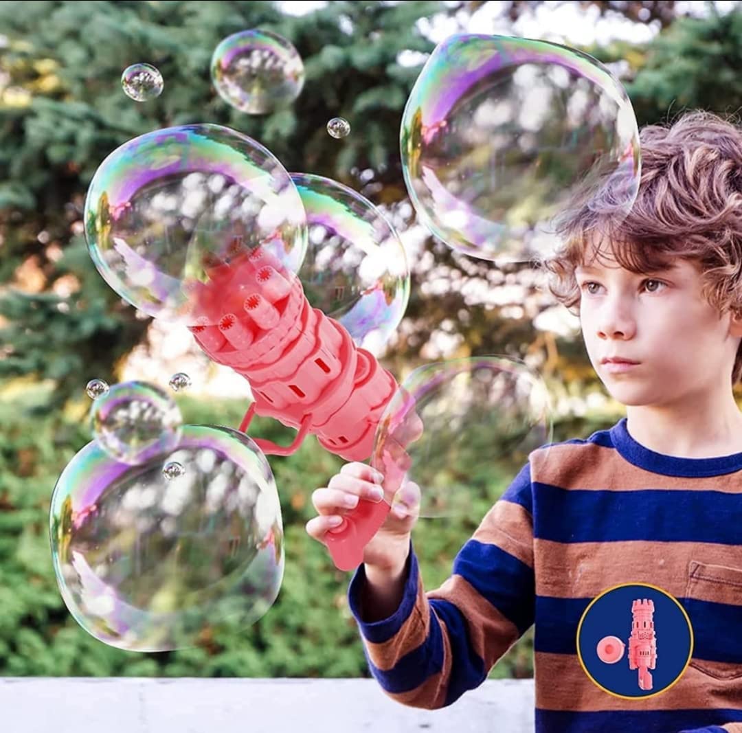 Buy ELIVOR Automatic Bubble Maker Machine, Gatling Bubble Bubble Blaster Toy,8 Hole Bubble Maker ...