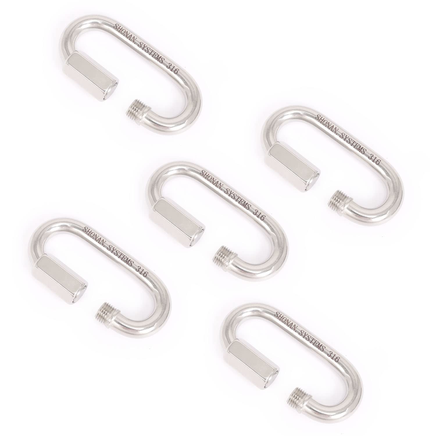 Snapklik.com : SHONAN 2.3 Inch Chain Quick Links, 5 Pcs Marine Grade ...
