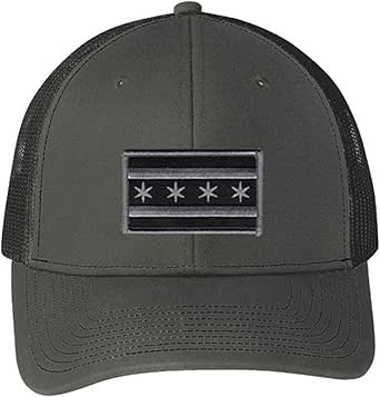 Peerless Embroidery Company Chicago Flag Snapback Trucker Mesh Grey ...