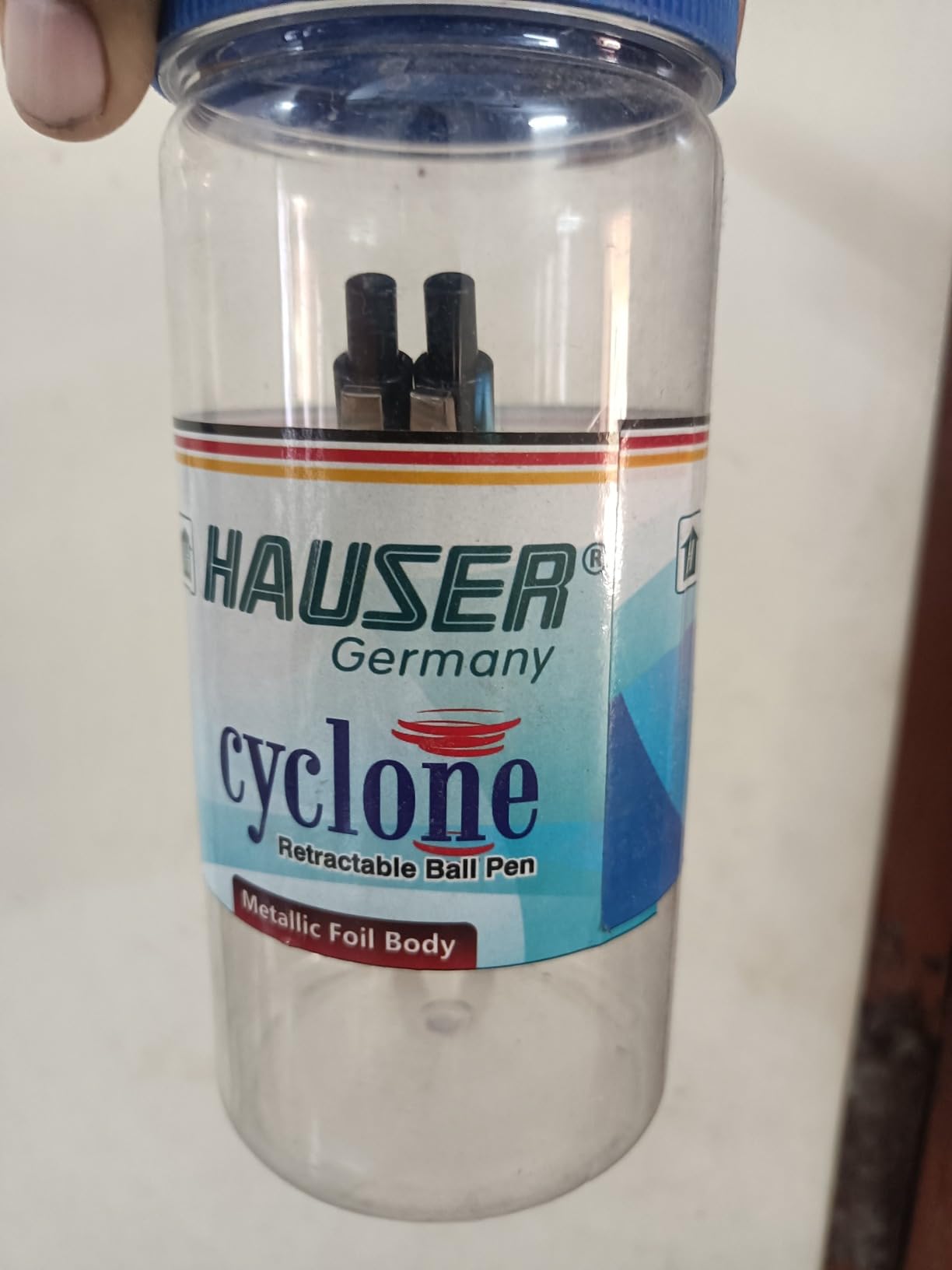 Hauser Germany Cyclone Retractable 0.7mm Ball Pen Jar | Metallic Foil ...