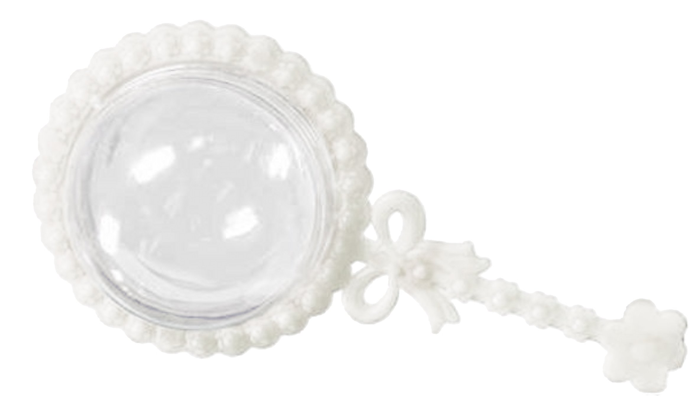 Amazon.com: 12 Fillable Plastic Baby Rattles Shower Favor - White ...