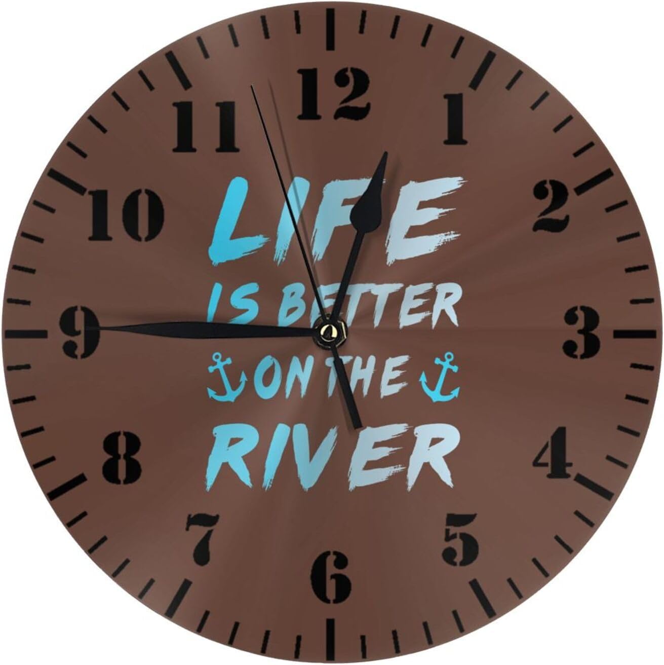 Amazon.com: Wall Clock 10 Inch Classic Life is Better On The River Wall ...