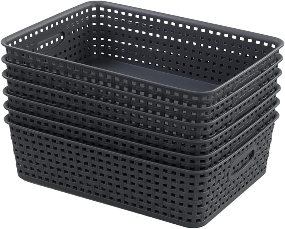 Amazon.com: Readsky 5 Packs Plastic Shallow Basket, Office Supply ...