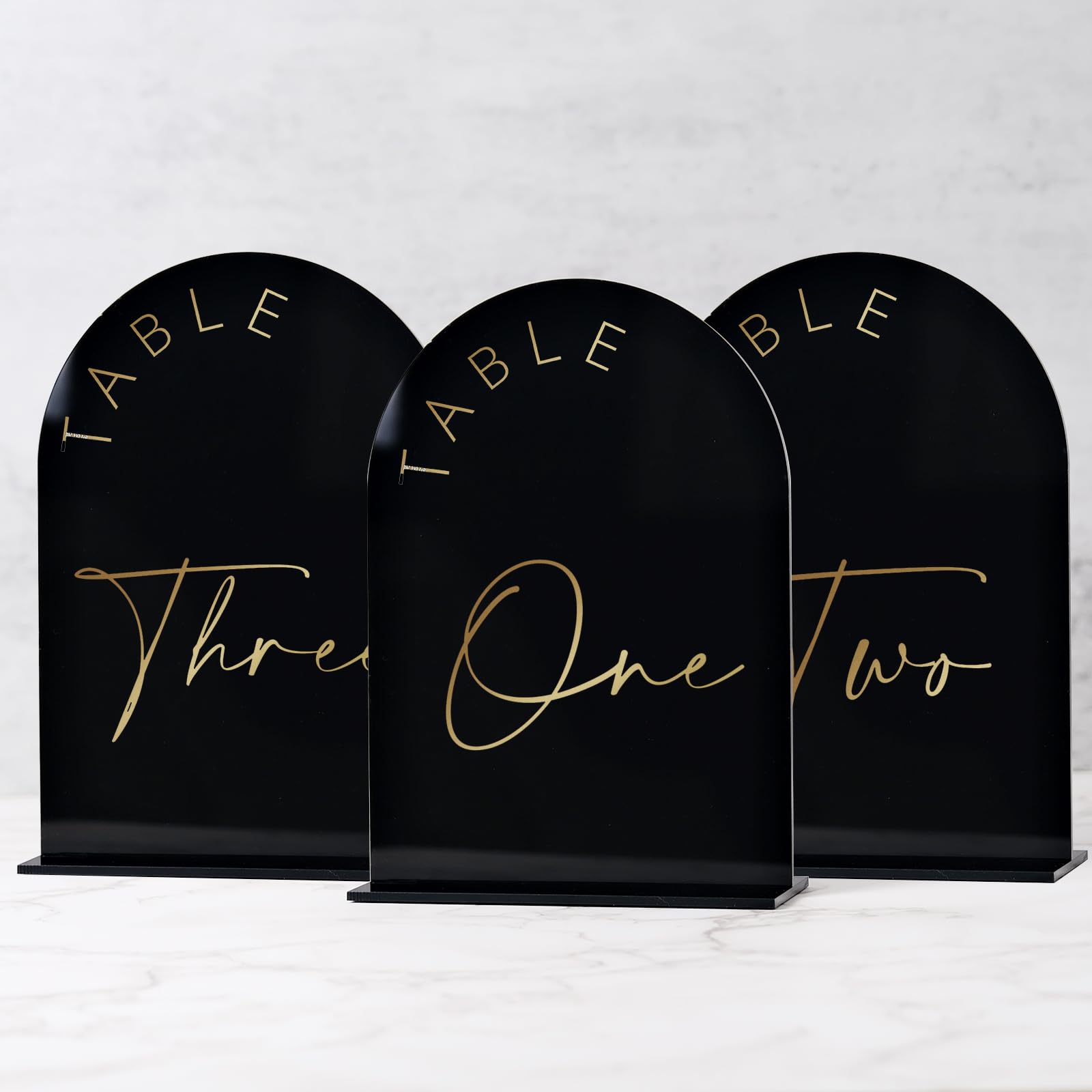 Amazon.com: Black Arch Wedding Table Numbers 1-20 with Stands, 5x7 Inch ...