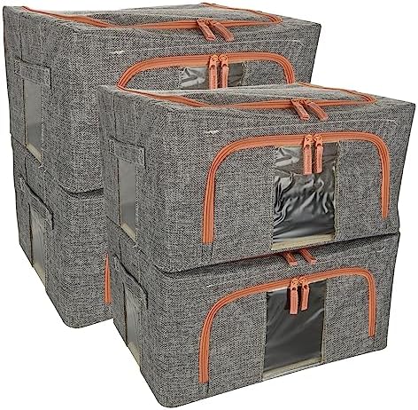 WOPPLXY 4PCS Clothes Storage Boxes - 24L Collapsible Clothes Storage ...