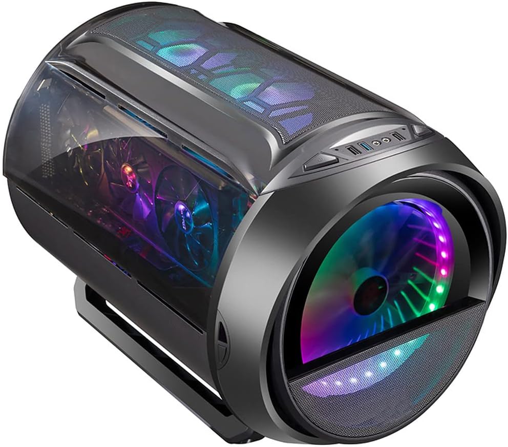 Amazon.com: Floriell Special Barrel Mid Tower Round Computer Case ...