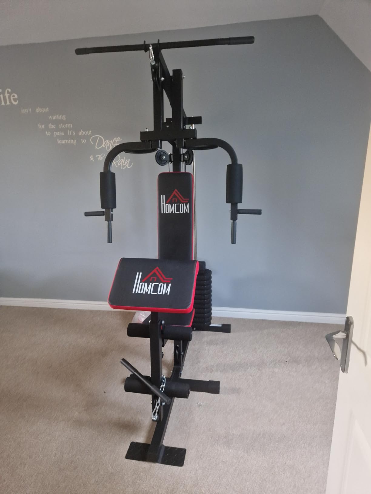 HOMCOM Multi Gym with Weights, Multifunction Home Gym Machine with 66kg ...