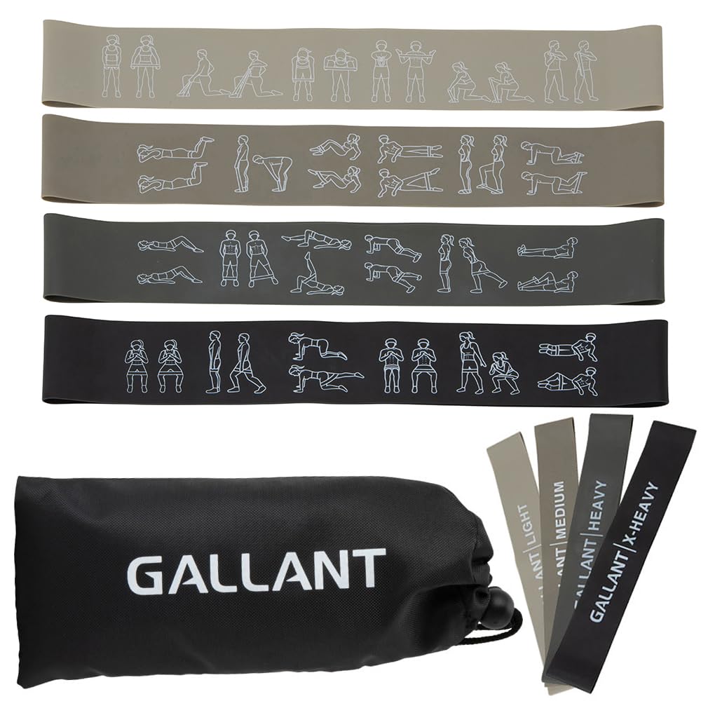 Gallant Resistance Bands Set of 4 - Skin Friendly Exercise Loop Fitness ...