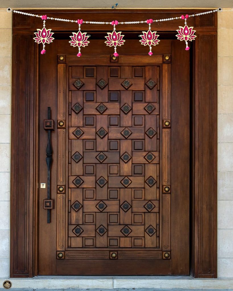 Saugat Traders Lotus Toran For Main Door, Mandir - Moti/Beads/Bell ...